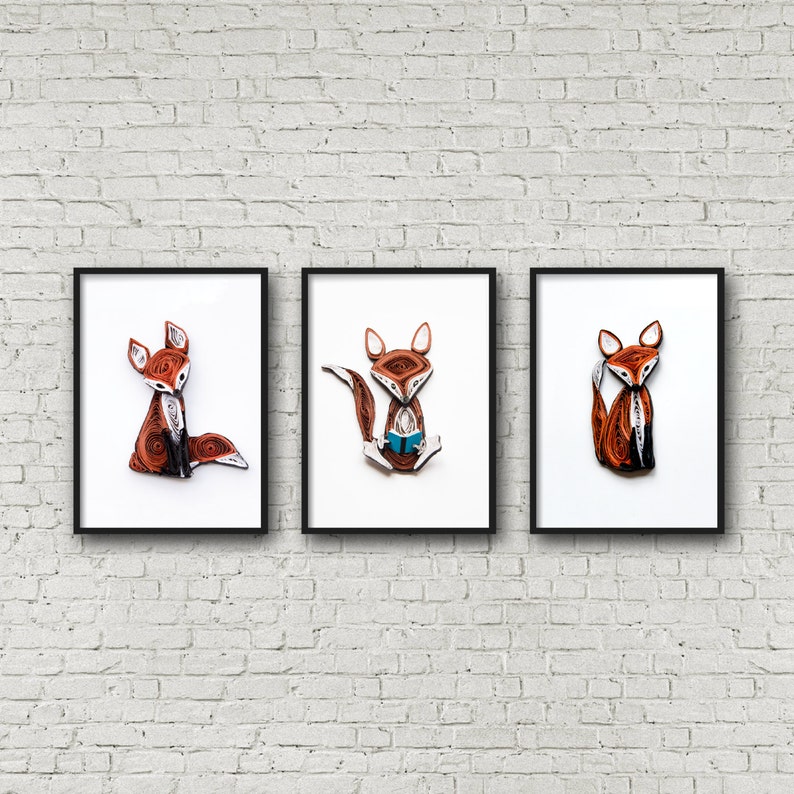 Set of 3.fox Nursery Fox Nursery Decor Fox Room Decor Fox - Etsy