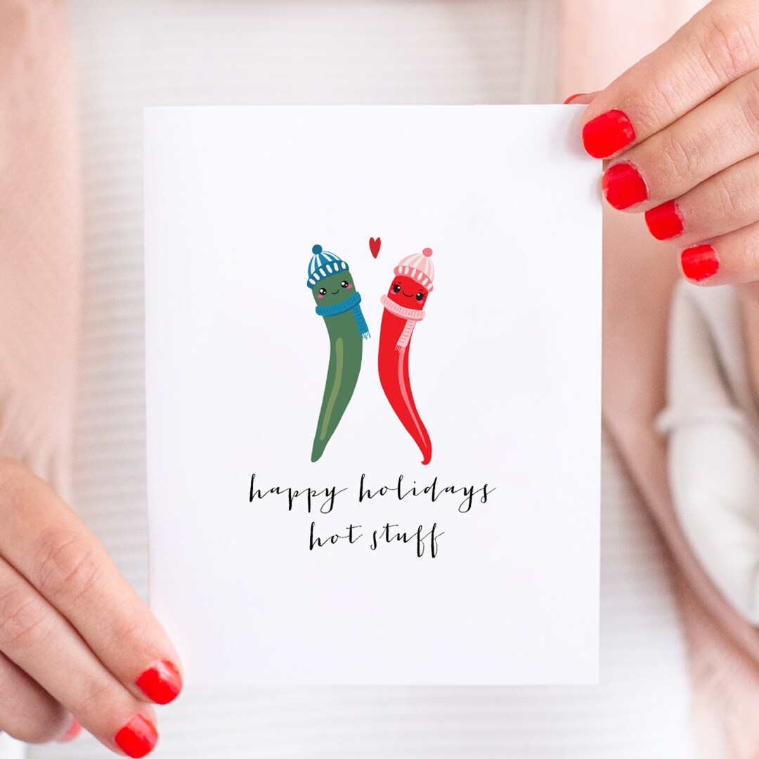 Cute Christmas Card, Funny Love Holiday Card, Kawaii Holiday Card ...