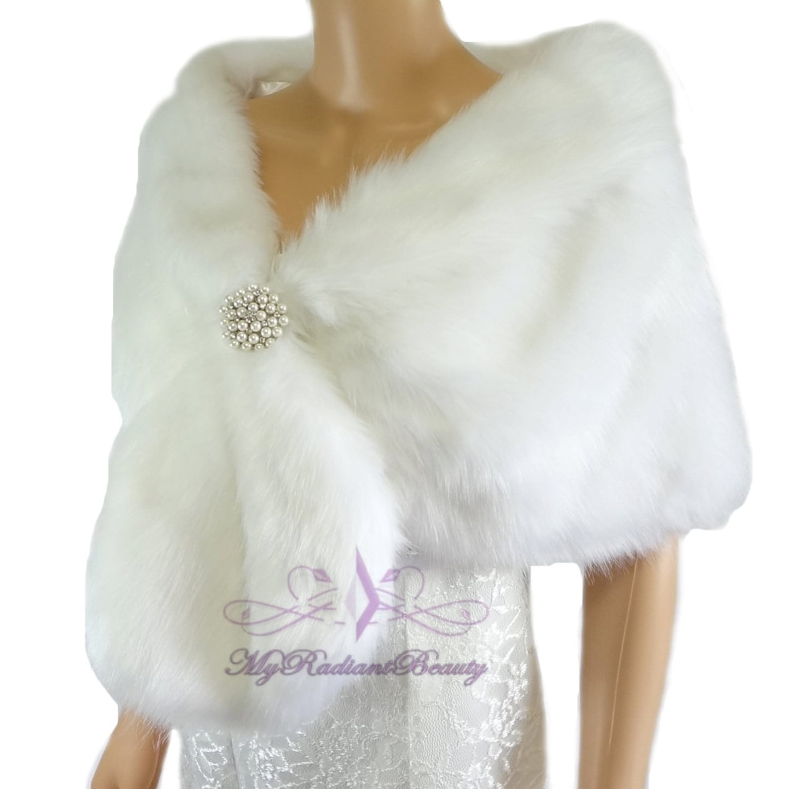 Faux Fur Wrap White Faux Fur Stole Bridal Wrap Faux Fur | Etsy
