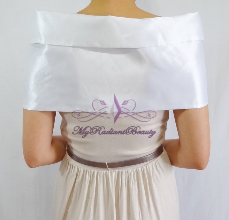 Satin Bridal Wrap Stole White Silk Satin Stole Silk Prom | Etsy