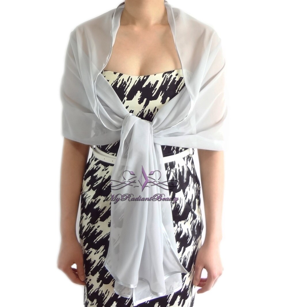 Chiffon Bridal Wrap Stole Silver Chiffon Shawl Silk Felt - Etsy UK