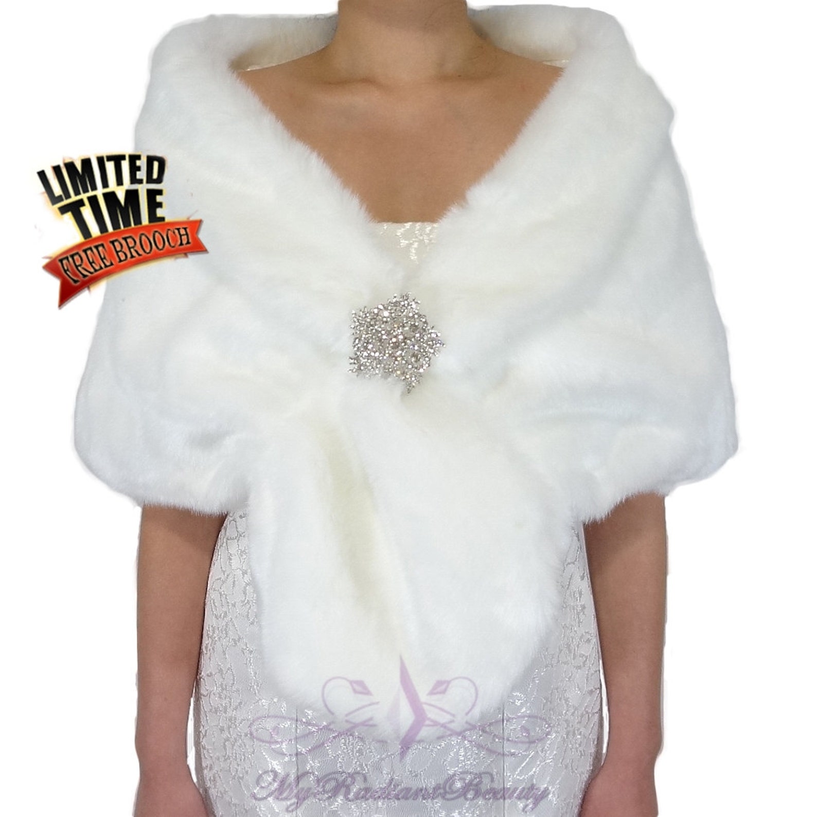 Faux Fur Wrap White Faux Fur Stole Fur Shrug Faux Fur | Etsy