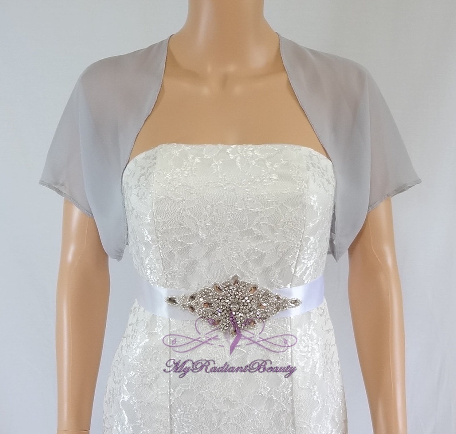 Grey Chiffon Jacket Bridal Bolero Wedding Bolero Jacket - Etsy UK
