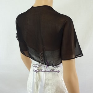 Black Chiffon Jacket, Bridal Bolero, Wedding Bolero Jacket, Chiffon ...