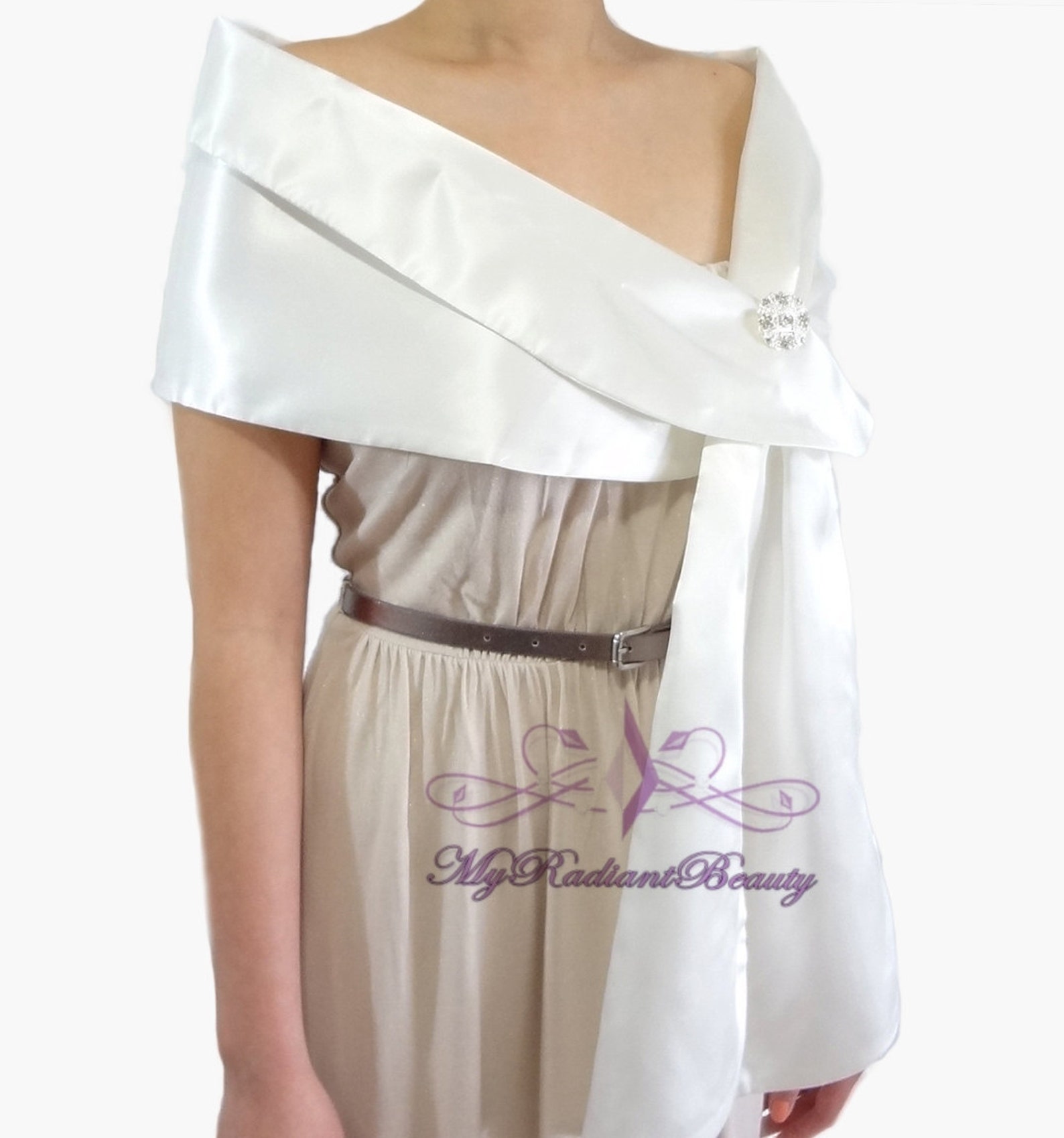 Satin Bridal Wrap Stole Bolero Ivory Satin Stole Silk Prom | Etsy