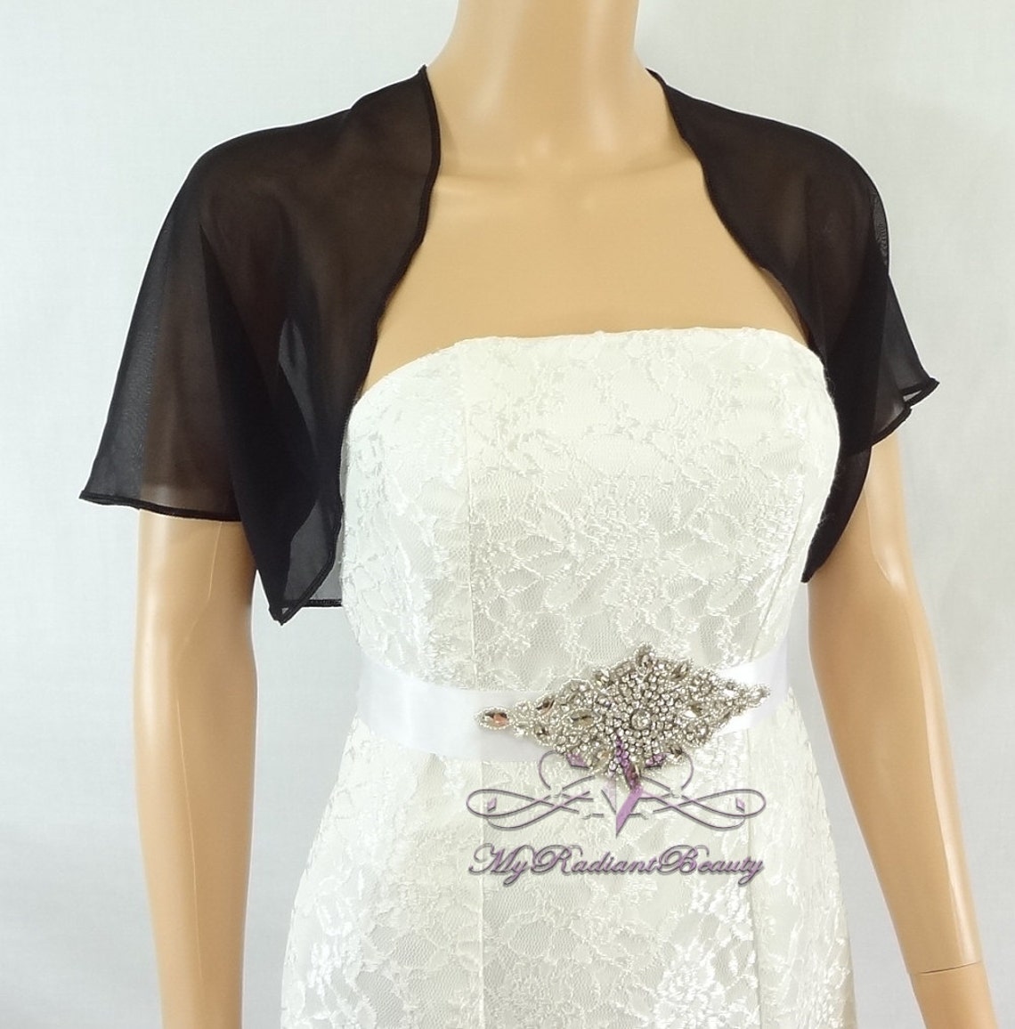 Black Chiffon Jacket Bridal Bolero Wedding Bolero Jacket - Etsy