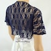Navy Blue Lace Jacket, Wedding Bolero, Silk Felt Jacket, Wedding Wrap ...