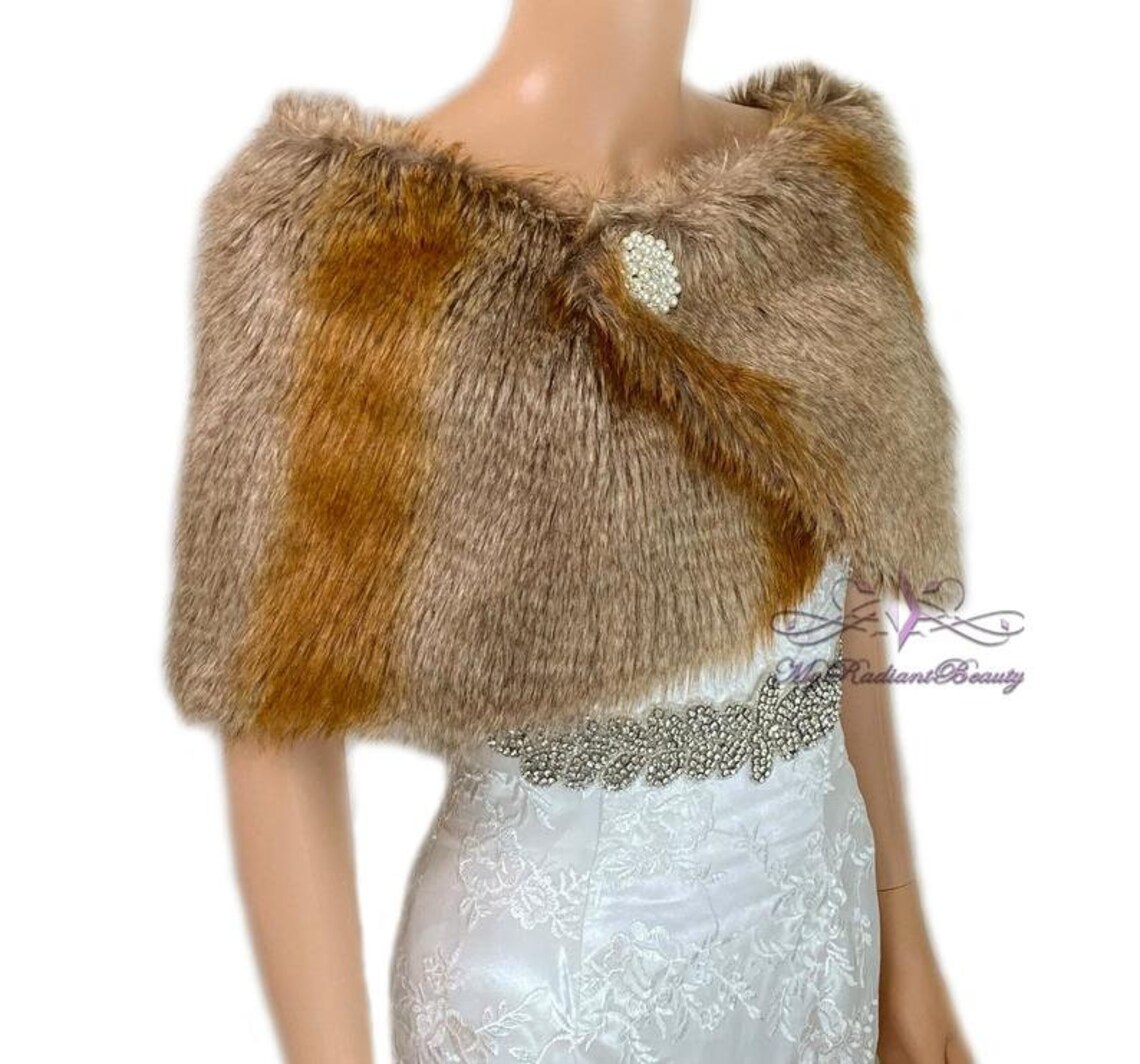 Faux Fur Stole Vintage Brown Faux Fur Wrap Fur Cape Fur - Etsy