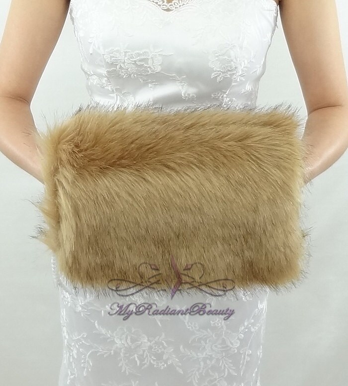 Faux Fur Hand Muff Vintage Brown Fur Hand Warmer Bridal Fur - Etsy