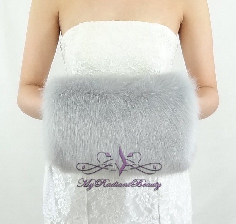 Faux Fur Hand Muff, Silver Fur Hand Warmer, Wedding Fur Muff, Bridal ...