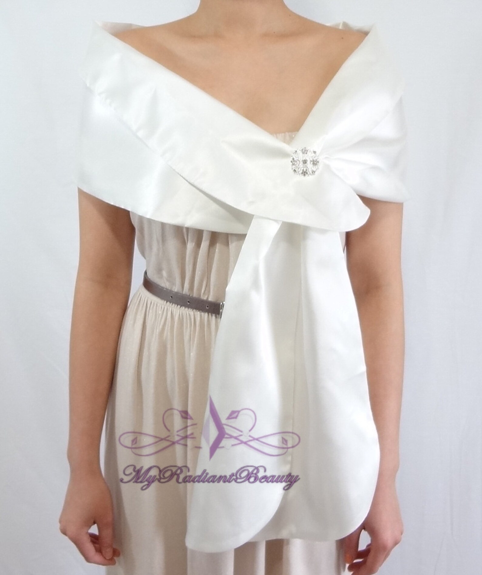 Satin Bridal Wrap Stole Bolero Ivory Satin Stole Silk Prom | Etsy