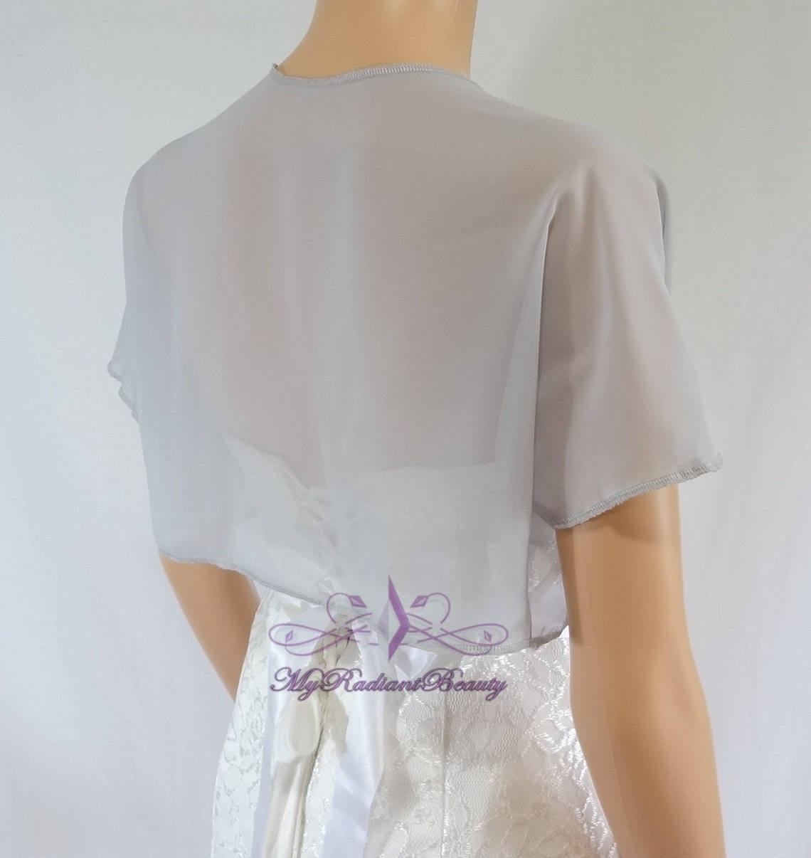 Grey Chiffon Jacket Bridal Bolero Wedding Bolero Jacket - Etsy