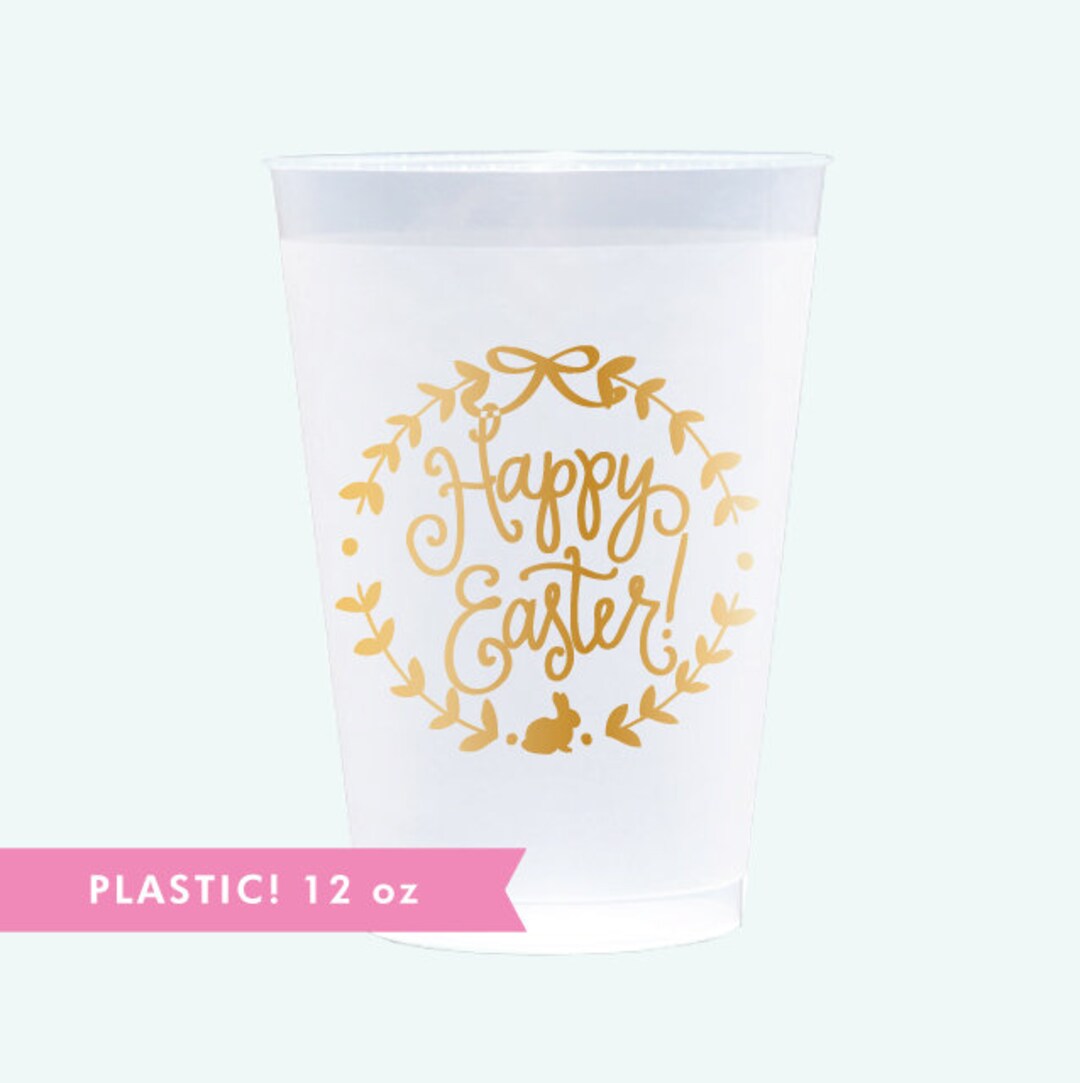 Flex Cups - 12 Oz. | Happy Easter! (gold) - Etsy