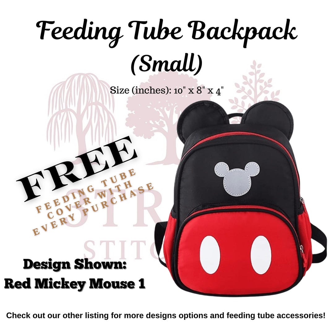 Red Mickey Mouse 1 - Kid Friendly (small) - Feeding Tube Backpack - Etsy