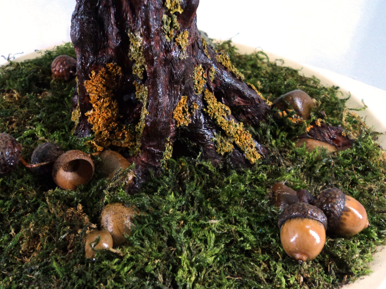 Beaded Artificial Wire Oak Tree - Miniature Tree - Beaded Autumn ...