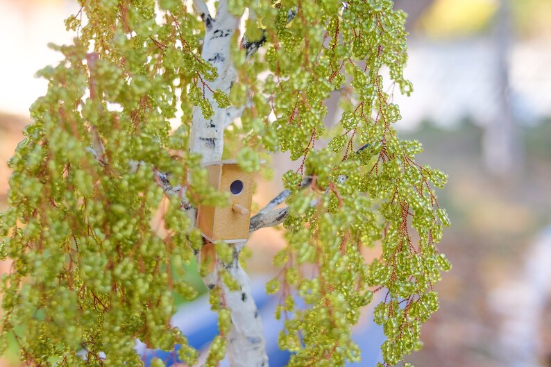 Artificial Tree Beaded Sculpture Summer Birch Handmade Tree | Etsy