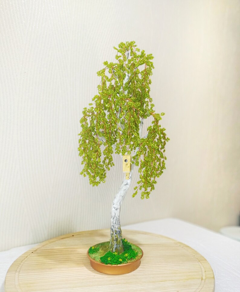 Artificial Tree Beaded Sculpture Summer Birch Handmade Tree | Etsy