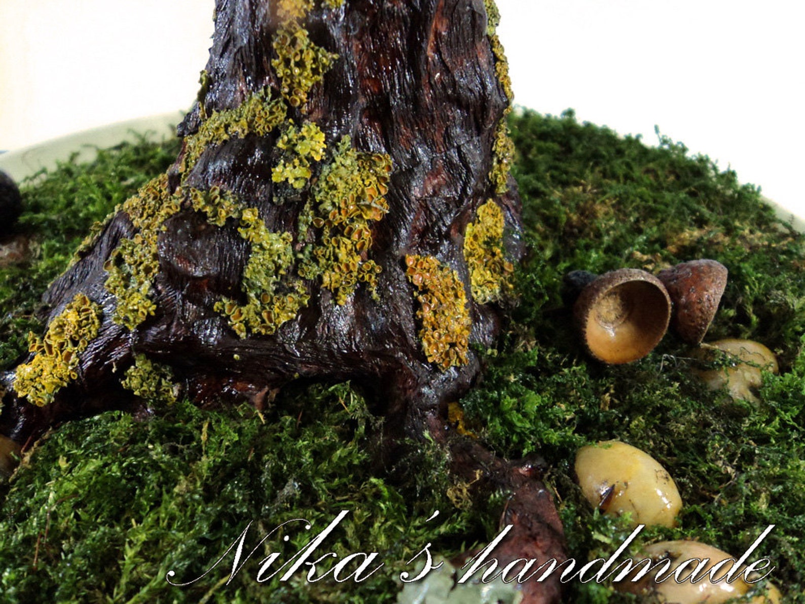 Beaded Artificial Wire Oak Tree - Miniature Tree - Beaded Autumn ...