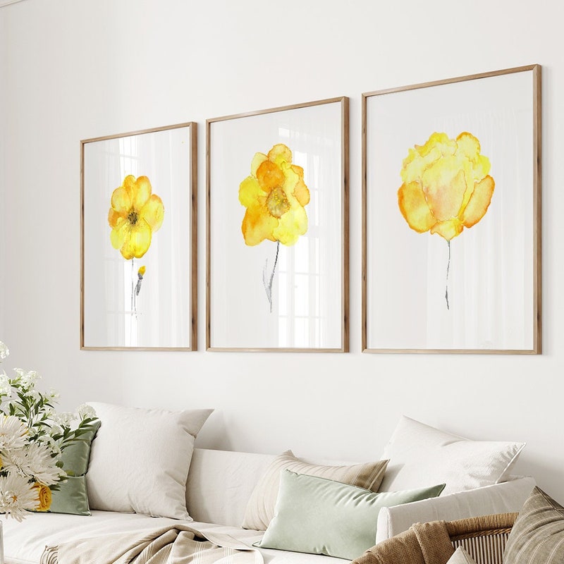 Yellow Flowers Print - Etsy