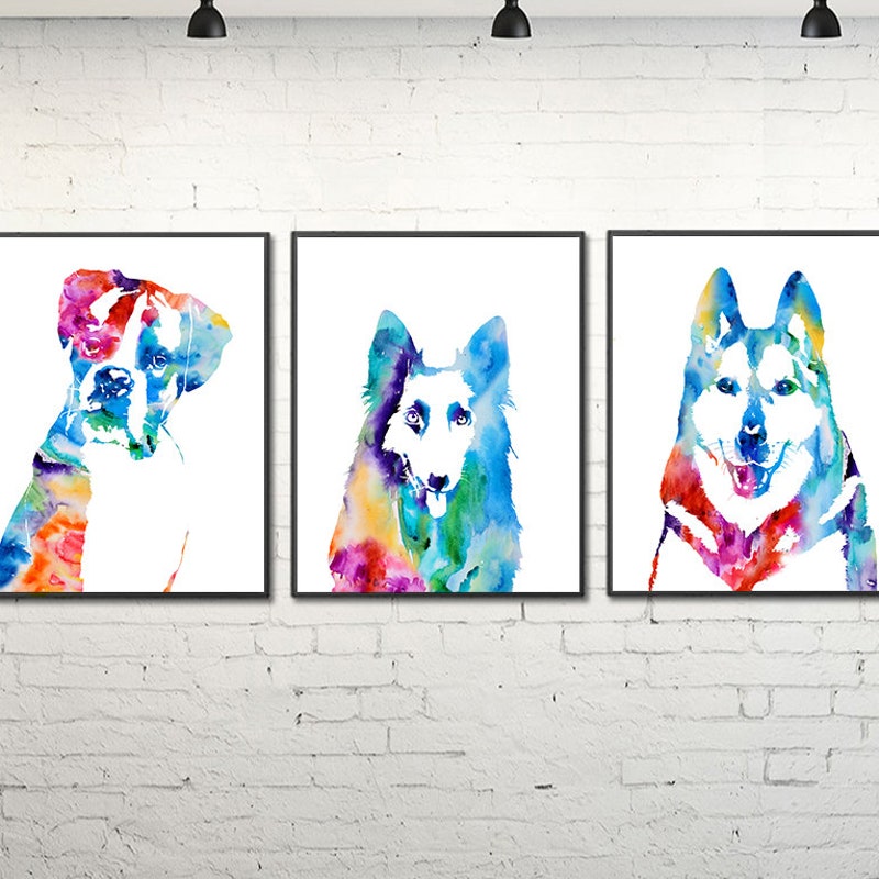 Colorful Dog Art - Etsy