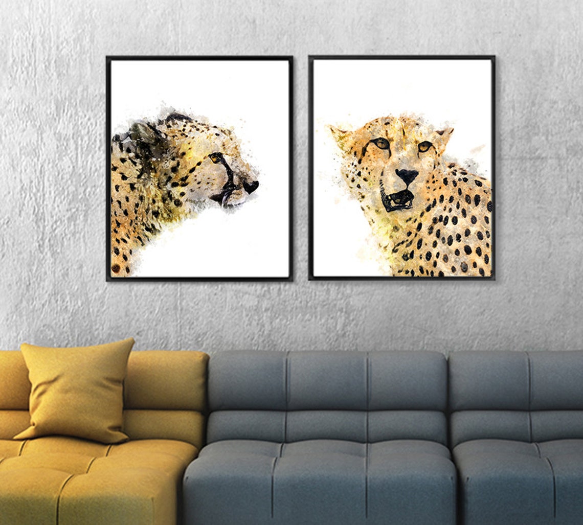 Cheetah Wall Art, Cheetah Art Print, Cheetah Poster, Safari Nursery ...