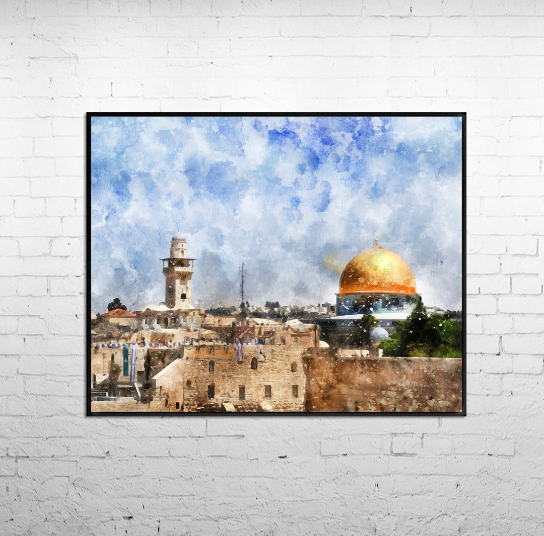 Jerusalem Print, Jerusalem Poster, Israel Print, Jerusalem Painting ...