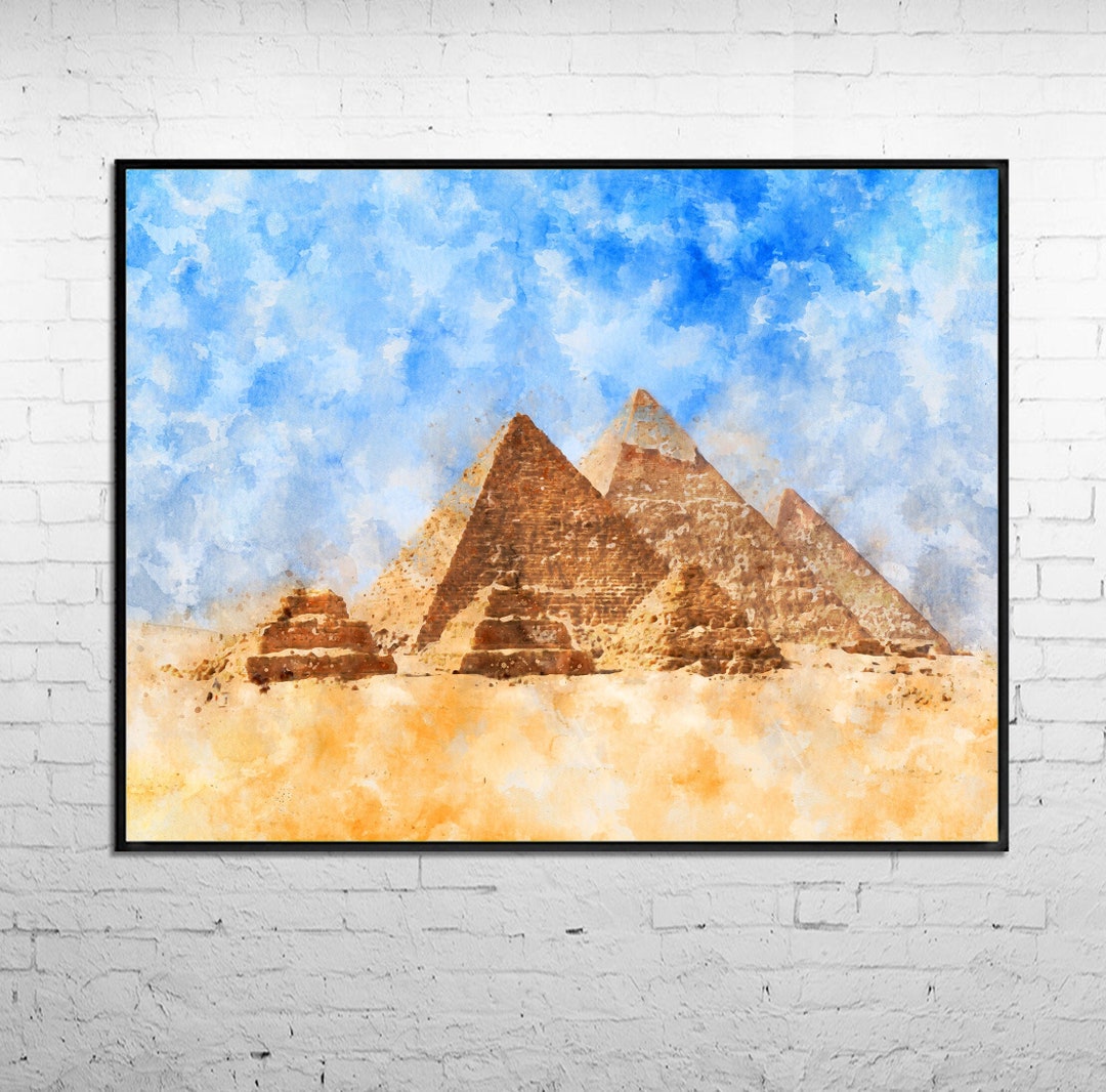 Egypt Poster, Pyramids of Giza Print, Giza Travel Poster, Egypt Print ...