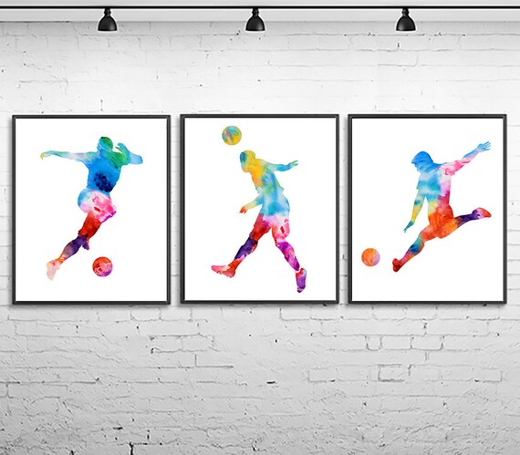 Soccer print football poster soccer decor football print | Etsy
