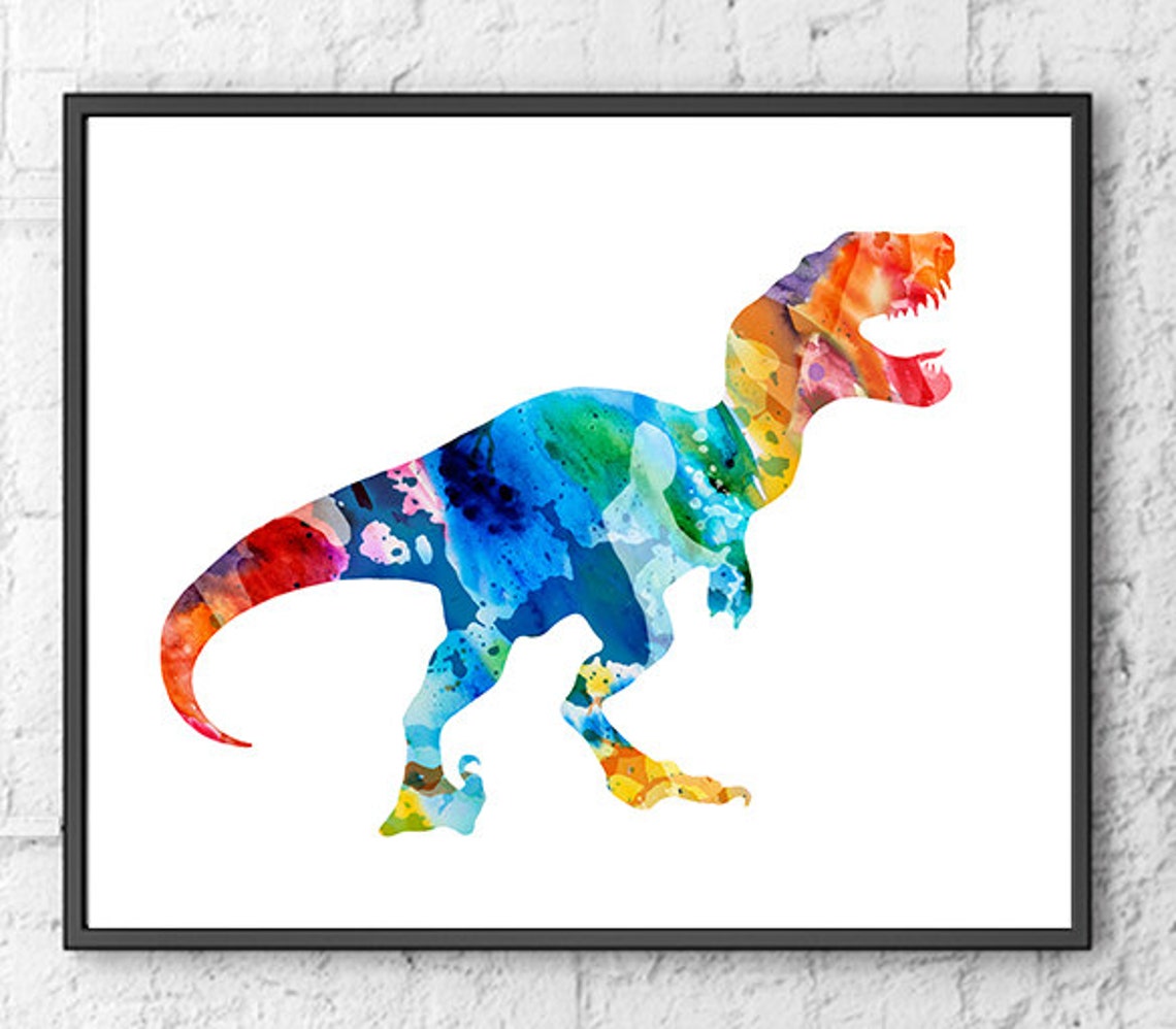 Dinosaur Art Print Nursery Dinosaur Print Colorful Kids Wall - Etsy