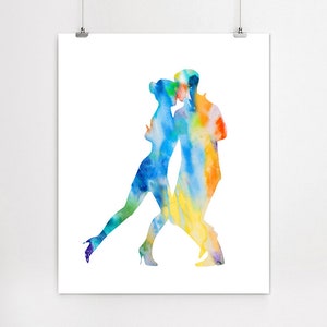 Dance Decor Couple Dancing Poster, Dance Studio Decor, Tango Print ...