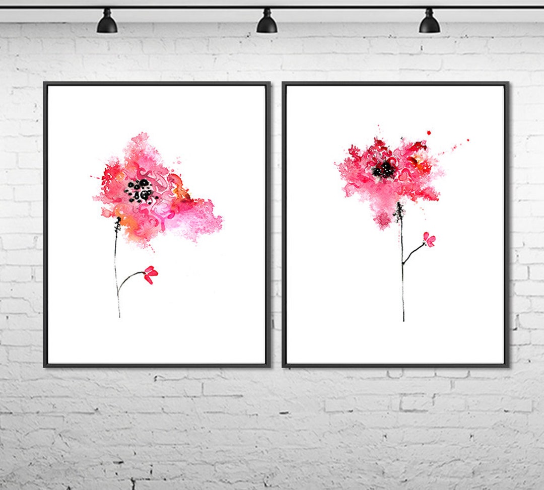 Watercolor Red Flowers, Watercolor Flower Print, Painting Flowers ...