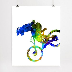 Extreme Sport Poster, Sport Print, Bicycle Print, BMX Tricks, Bike ...