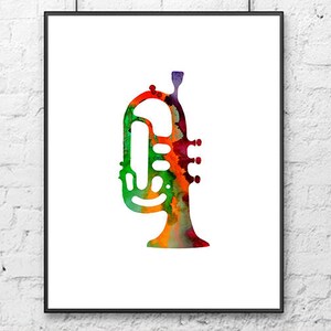 Music Print, Music Art, Music Gift, Musical Instruments, Watercolor Art ...