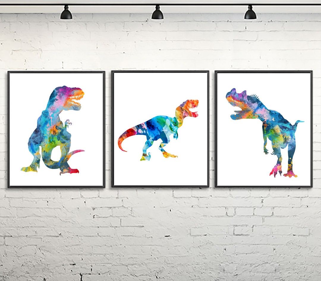 Dinosaur Art Print, Dinosaur Wall Art, Dinosaur Nursery Prints, T-rex ...