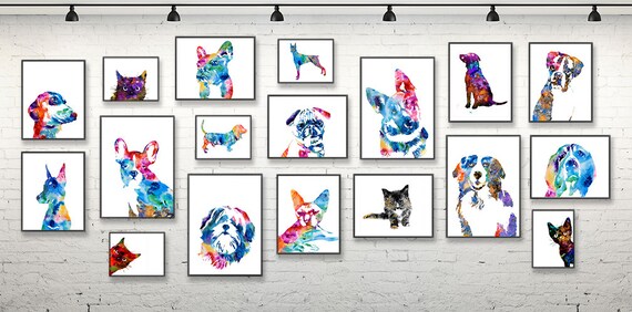 Dogs and Cats Wall Prints Dog Prints Dogs Cats Posters - Etsy