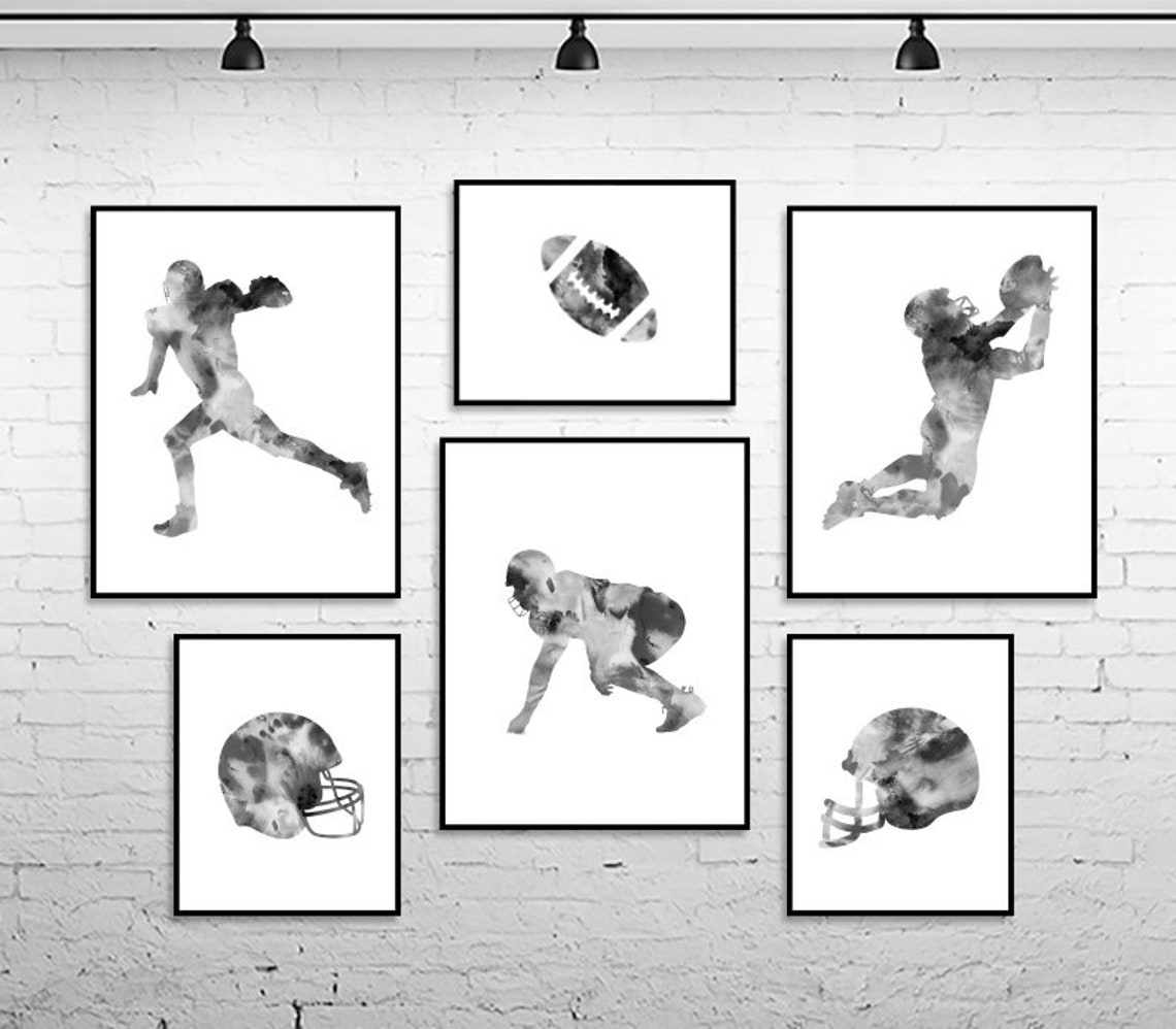 American Football Prints Black White Football Poster Sport - Etsy
