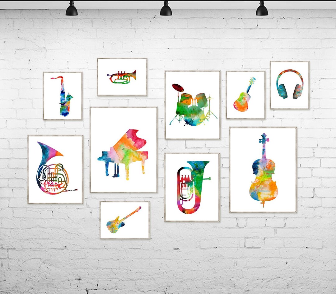 Musical Instruments Print Set of 10, Music Room Decor -S82 - Etsy