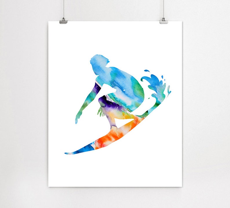 Surfing print surf art surf poster set of 3 nautical art | Etsy