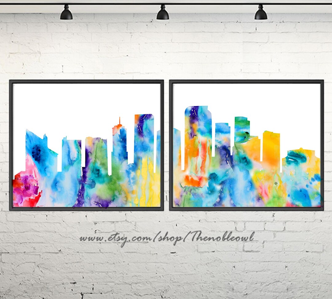 Denver Skyline, Denver Colorado Poster, Denver Print, Denver Cityscape ...