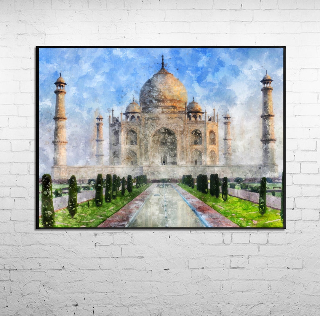 Taj Mahal Art, Taj Mahal Print, Taj Mahal Wall Art, Taj Mahal Poster ...