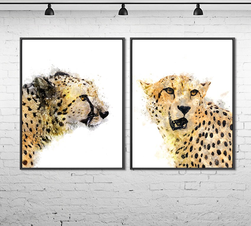 Cheetah Wall Art Cheetah Art Print Cheetah Poster Safari | Etsy