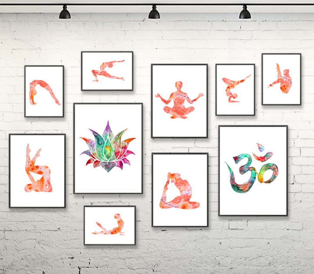 Yoga Wall Decor, Yoga Prints, Yoga Art, Yoga Poses Poster, Yoga Studio ...