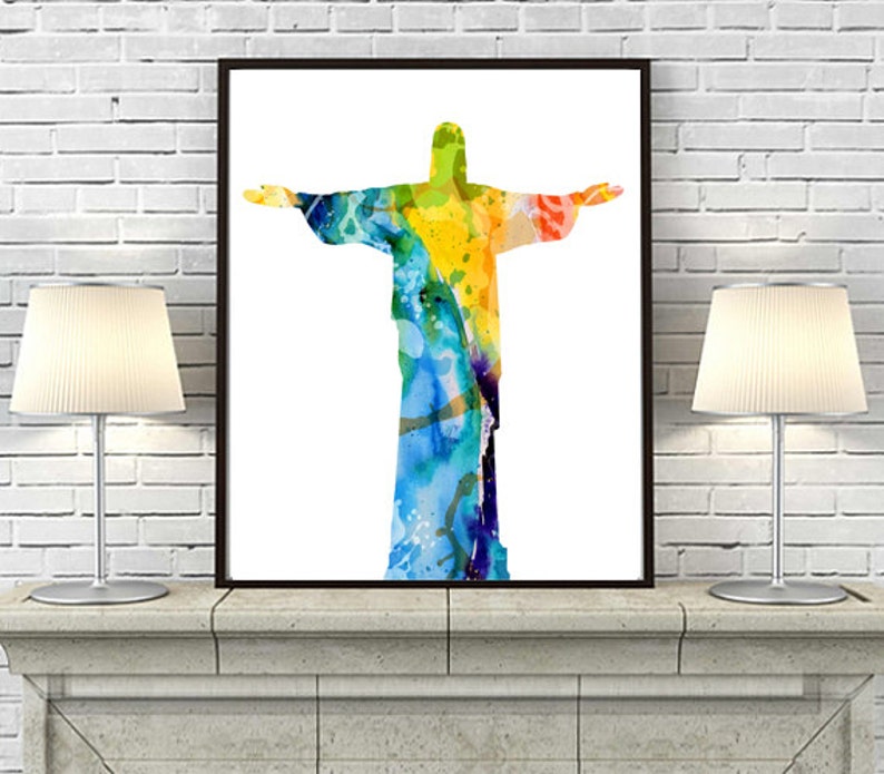 Jesus Art Print Blessing Art Christian print Rio Art Print | Etsy
