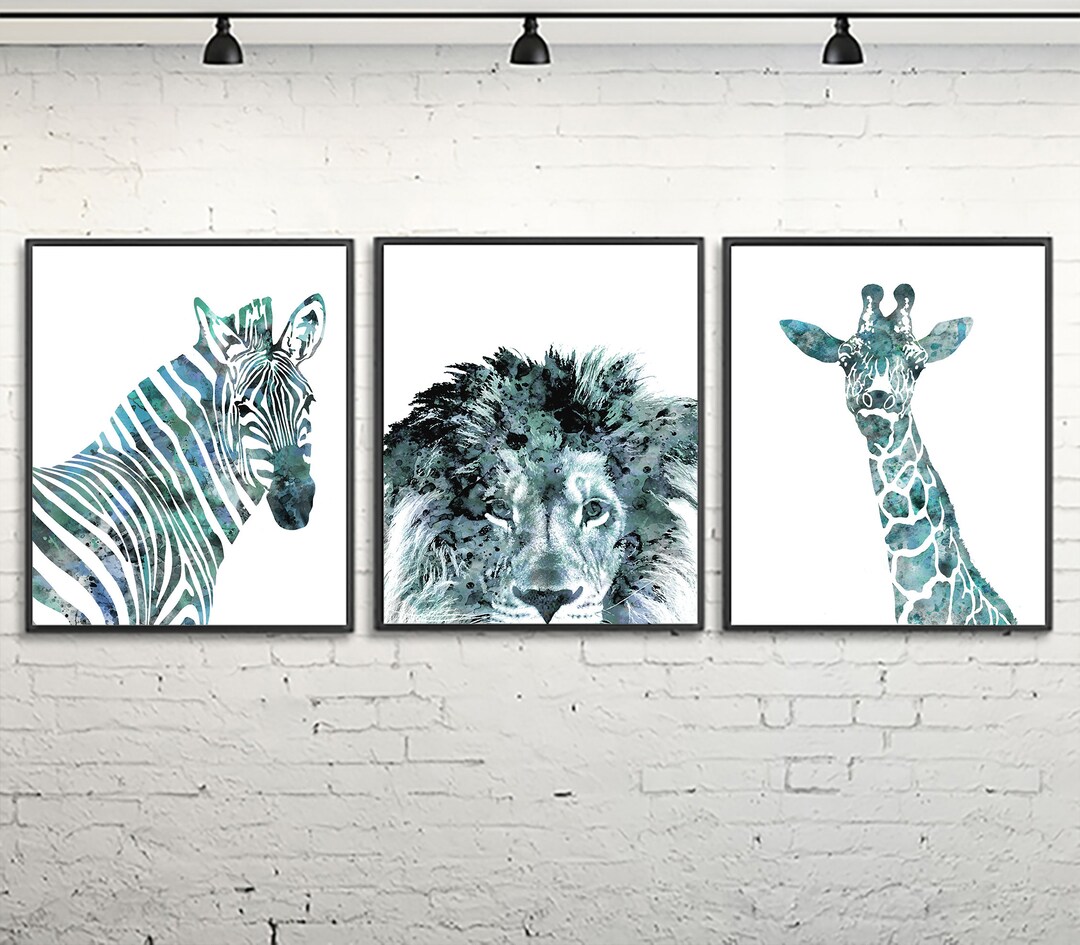 Safari Animal Prints, Jungle Nursery Animal Art, Giraffe Print, Zebra ...