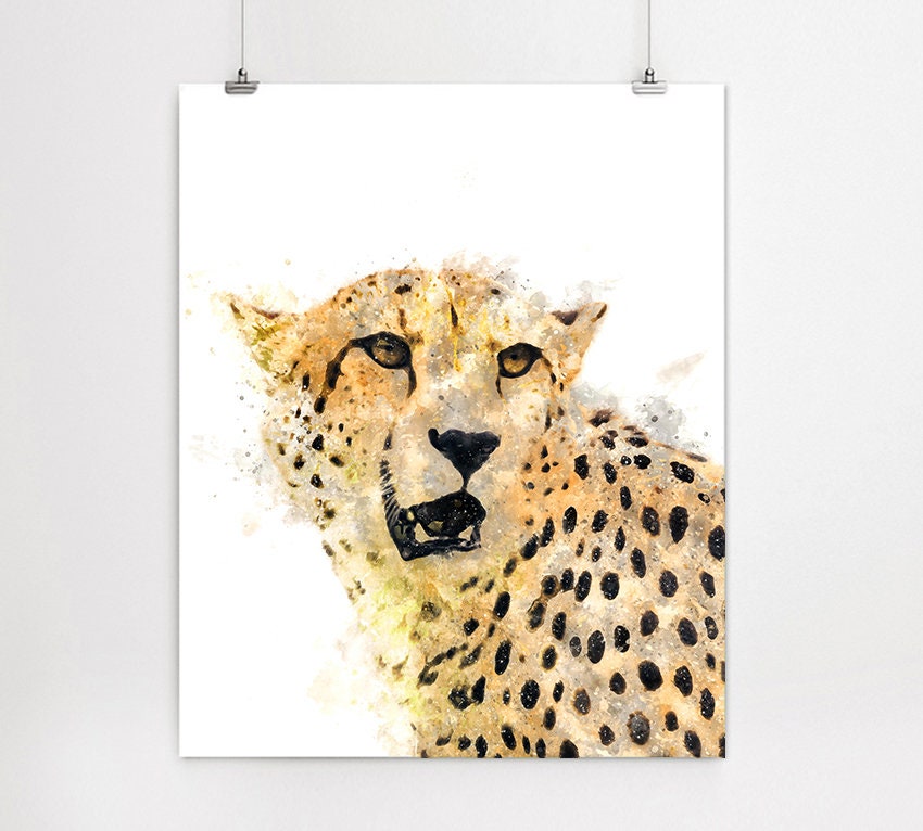 Cheetah Wall Art Cheetah Art Print Cheetah Poster Safari | Etsy