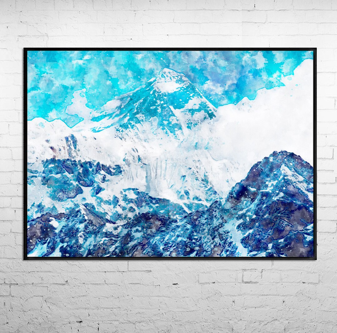 Everest Print, Everest Wall Art, Everest Painting, Everest Poster ...