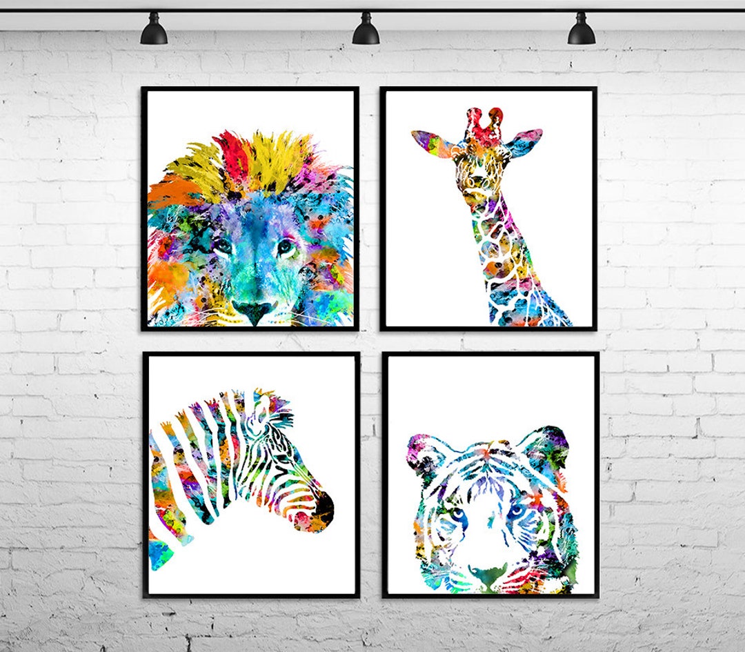 Wild Animal Art, Jungle Animal Prints, Animal Nursery Wall Art, Kids ...