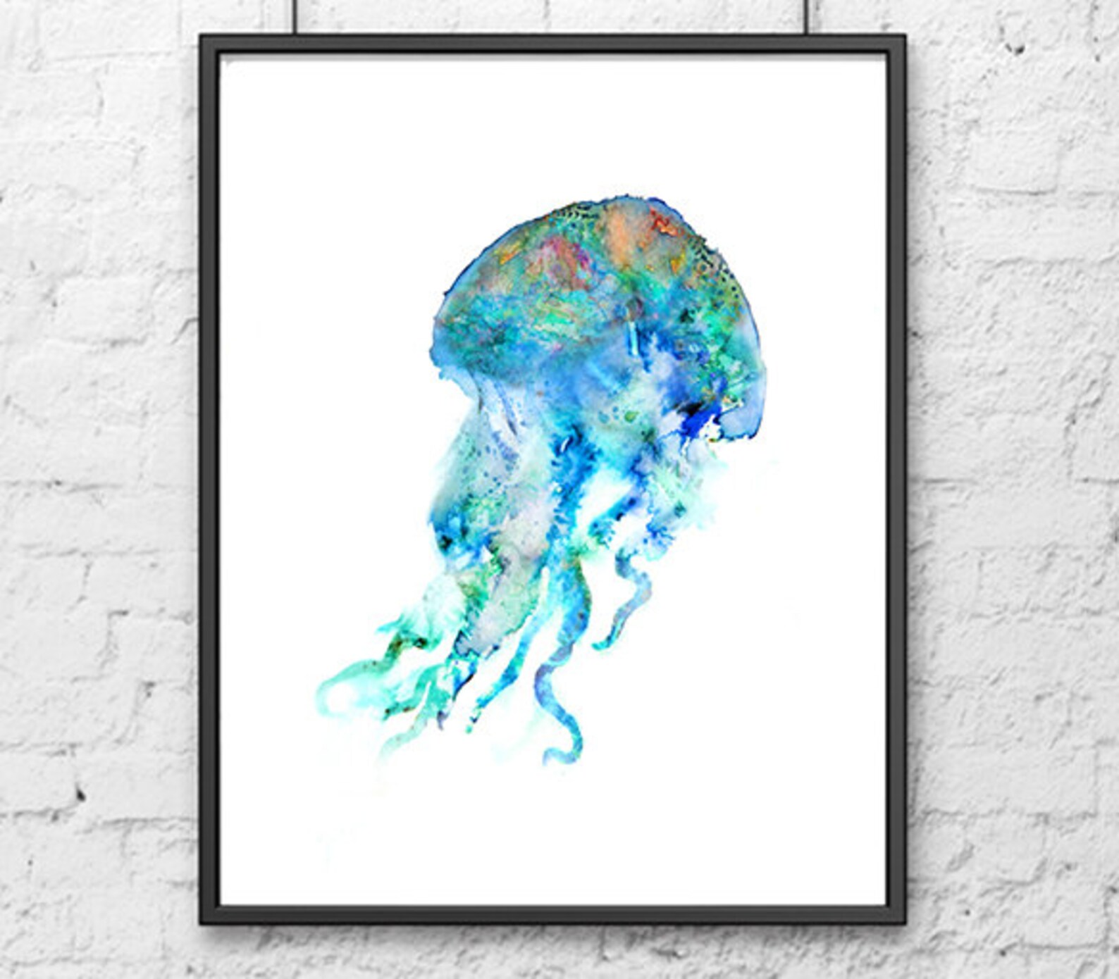 Watercolor Nursery Nautical Prints Beach Wall Decor Ocean Art Blue ...