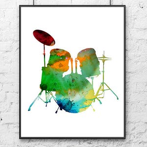 Music Print, Music Art, Music Gift, Musical Instruments, Watercolor Art ...