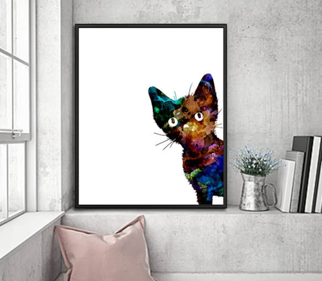 Kitten Print, Baby Cat, Nursery Cat Print, Pet Print, Colorful ...